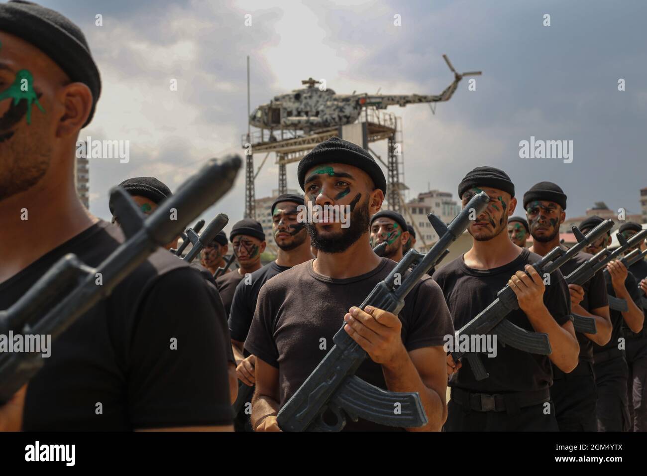 Gaza, Palestine. 16th Sep, 2021. Palestinian officers from the special ...