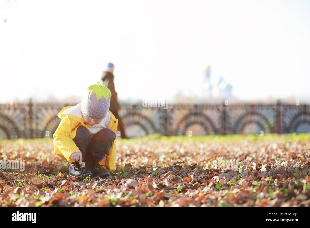 Children walk in the autumn park in the fall Stock Photo - Alamy