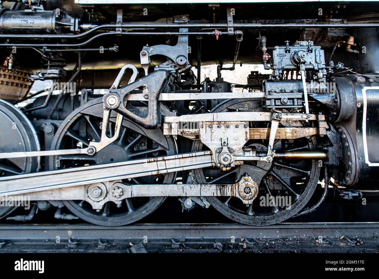 A steam powered locomotive on the train tracks in the Great Smoky ...