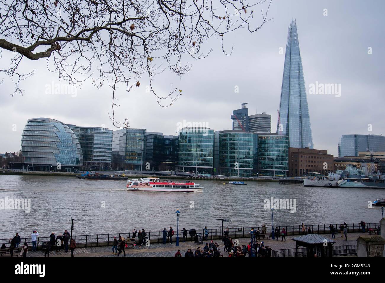 Skyline landscape image from across the River Thames of London, England ...