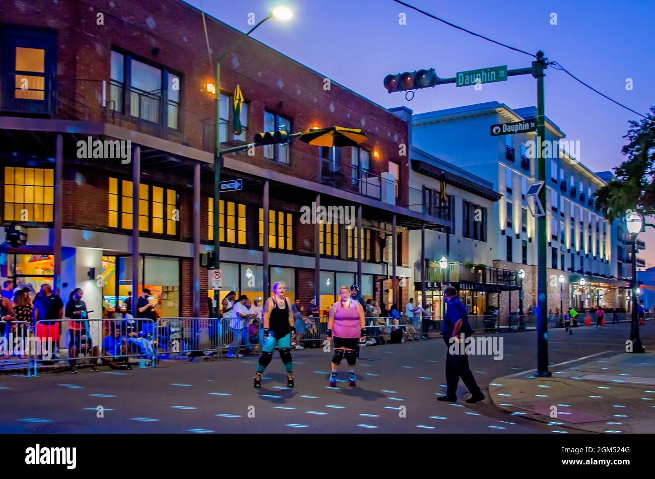 Women rollerskate during Roll Mobile, Sept. 10, 2021, in Mobile ...