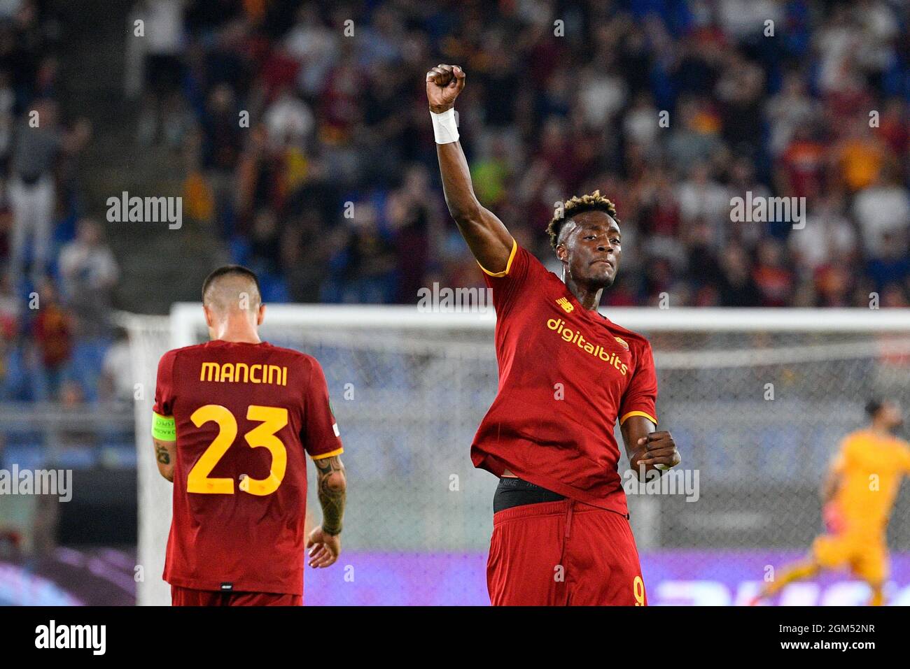 Tammy Abraham of AS Roma celebrates after scoring goal 5-1 during the ...