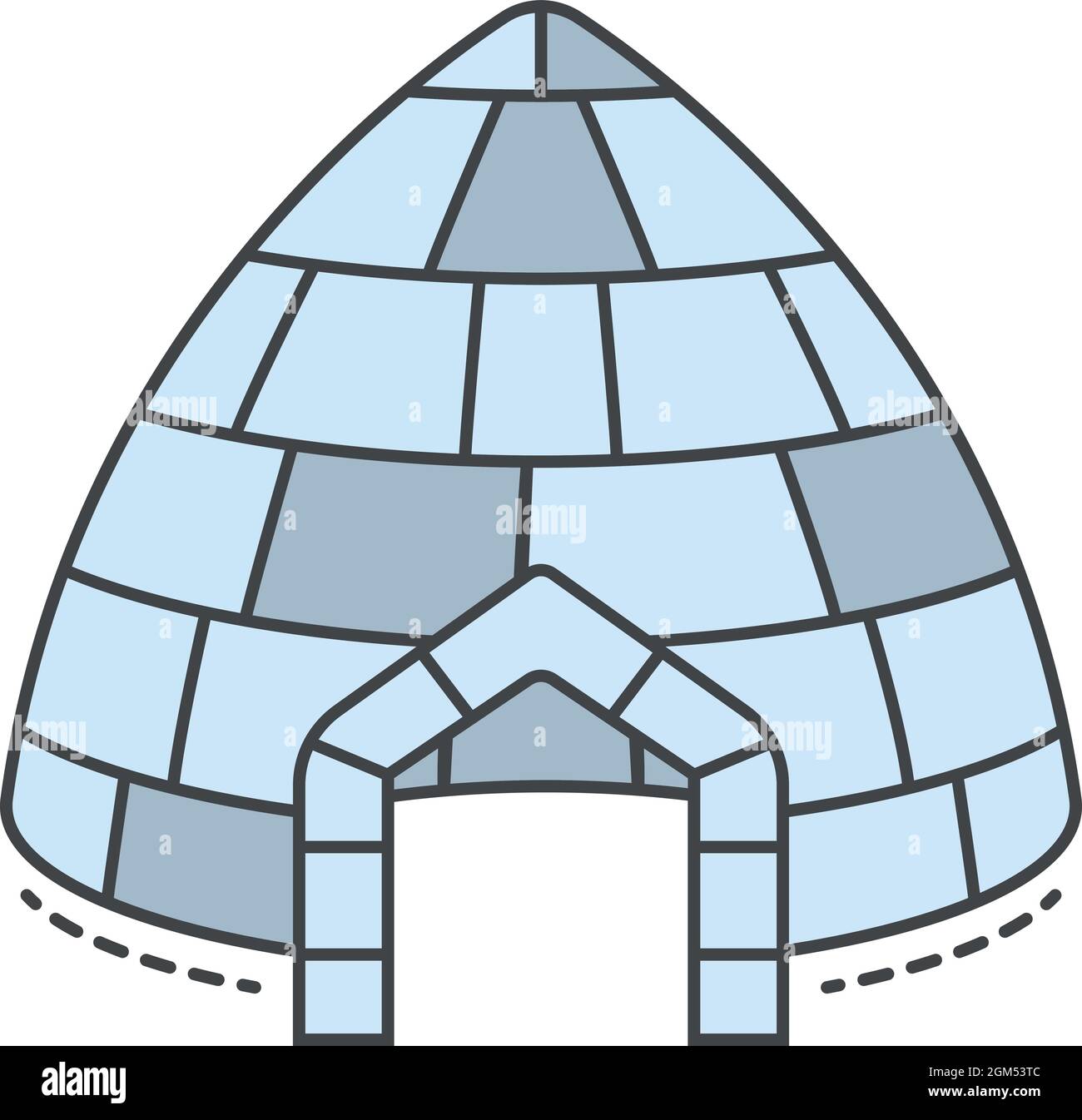 Ice igloo icon. Outline ice igloo vector icon color flat isolated on ...