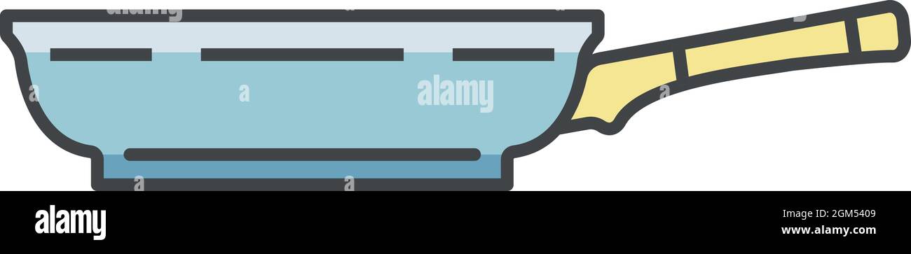 Side of griddle icon. Outline side of griddle vector icon color flat ...