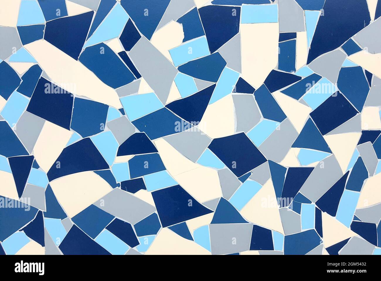 Broken tiles on the wall, floor. Background, texture of blue tiles ...
