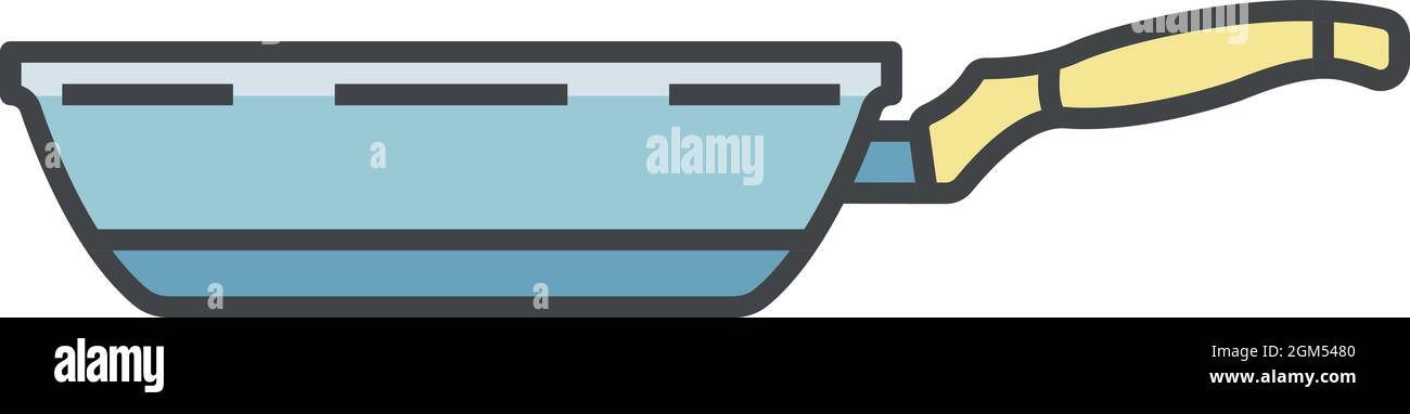 Griddle pan icon. Outline griddle pan vector icon color flat isolated ...