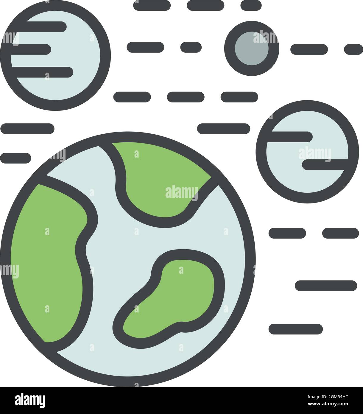 Solar system icon. Outline solar system vector icon color flat isolated ...