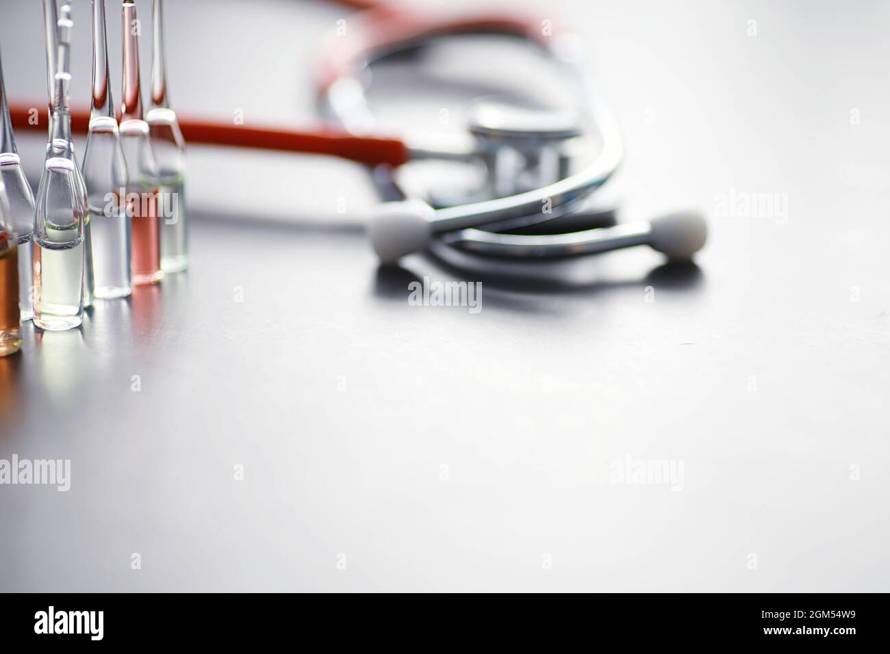 Test tubes with drugs and tests to test the victims and treat infected ...