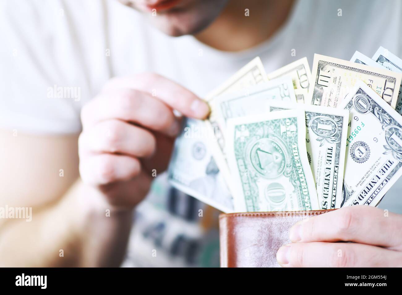 Cash money in a large pile as a finance background. Paper money close ...