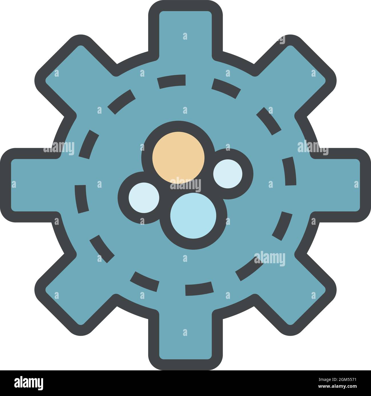 Cog wheel icon. Outline cog wheel vector icon color flat isolated on ...