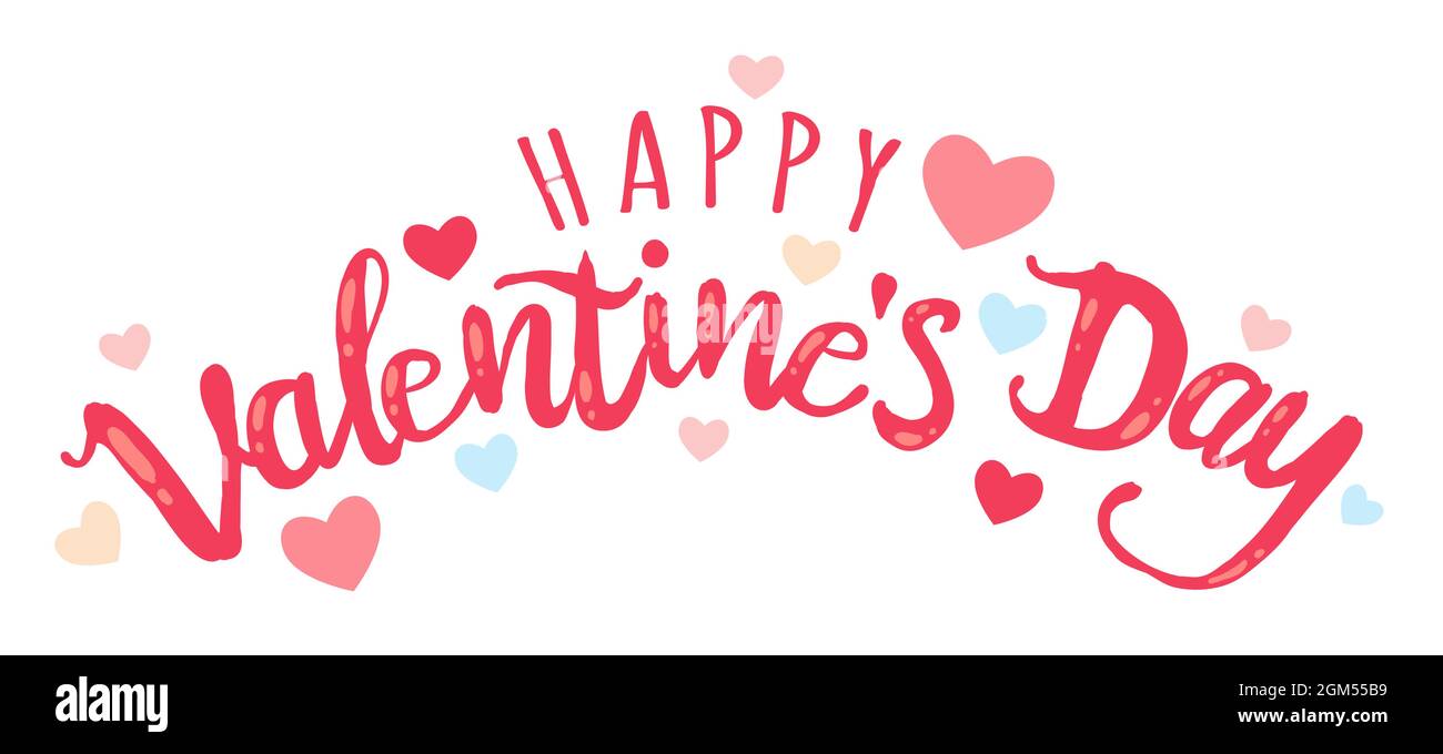 Vector emblem for Valentine's day. Logo for Valentine's day with hand ...