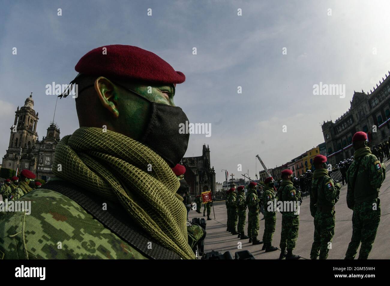 MEXICO CITY, MEXICO - SEPTEMBER 16, 2021: A Militar of Mexican army ...