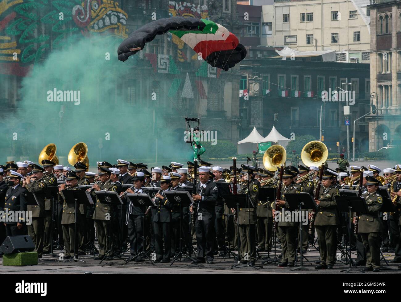 MEXICO CITY, MEXICO - SEPTEMBER 16, 2021: A Militar of Mexican army ...