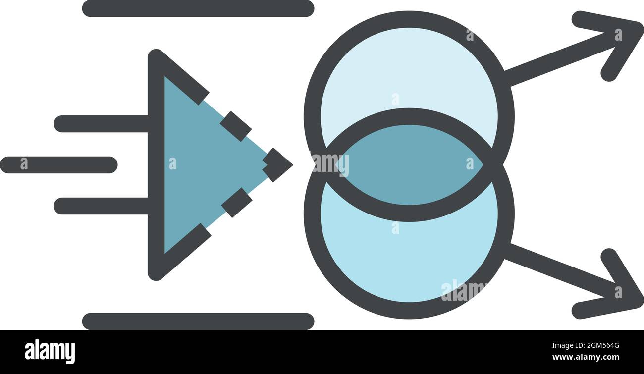 Atom distortion icon. Outline atom distortion vector icon color flat ...