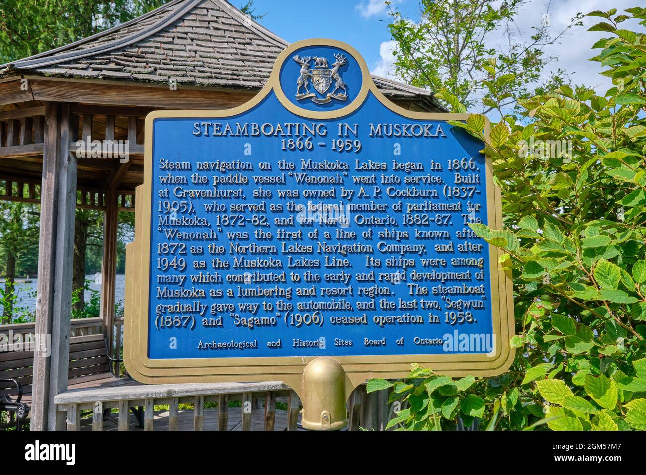 Sign located in Gravenhurst Ontario explaining the history of ...