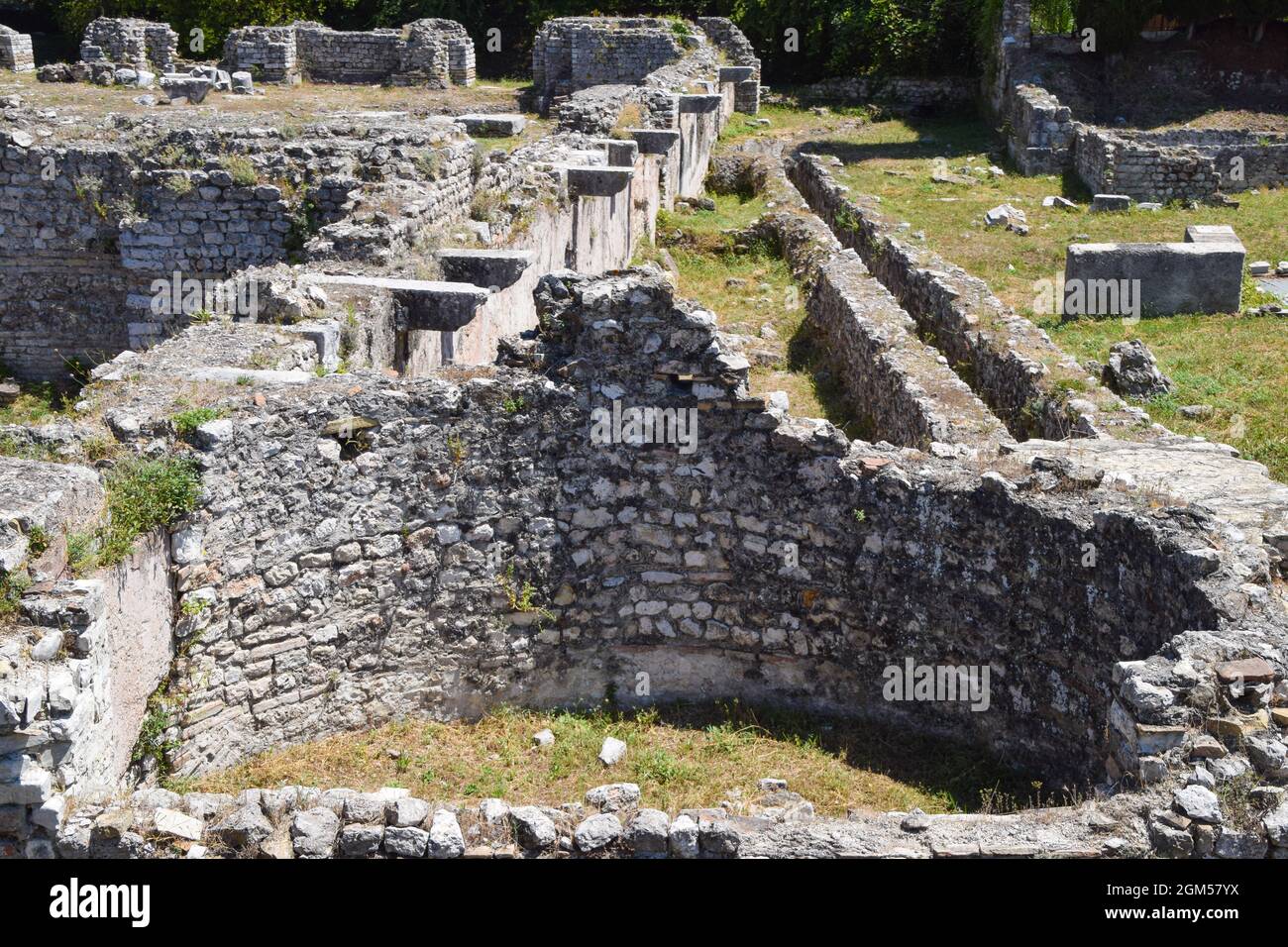 Ancient Roman baths ruins in Cimiez, Nice, South of France Stock Photo ...