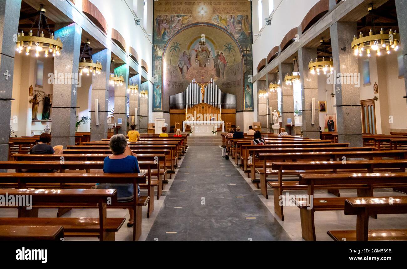 Modern catholic church interior hi-res stock photography and images - Alamy