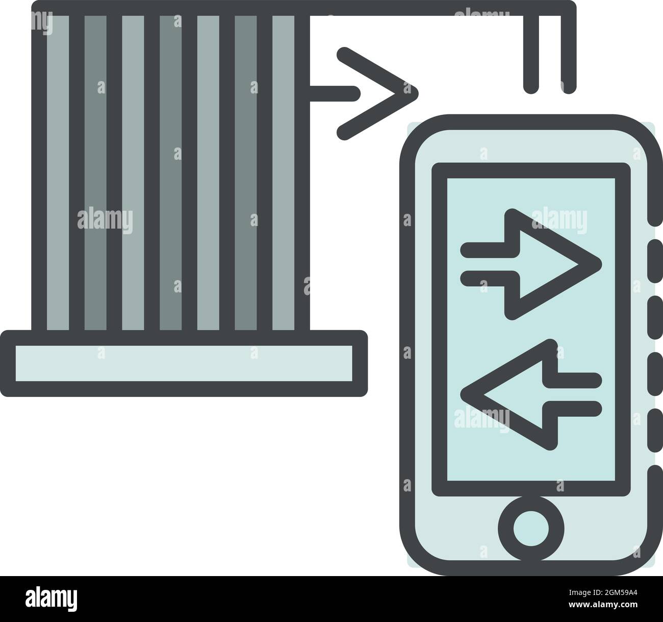 Smartphone control icon. Outline smartphone control vector icon color ...