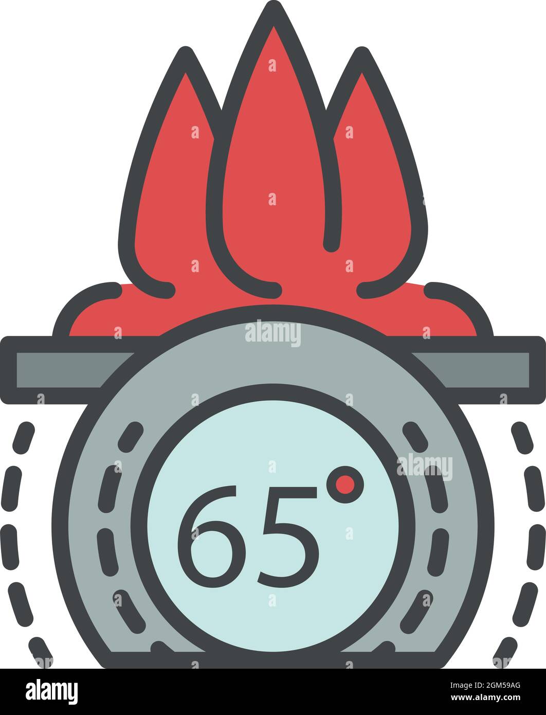 Fire smart control icon. Outline fire smart control vector icon color ...