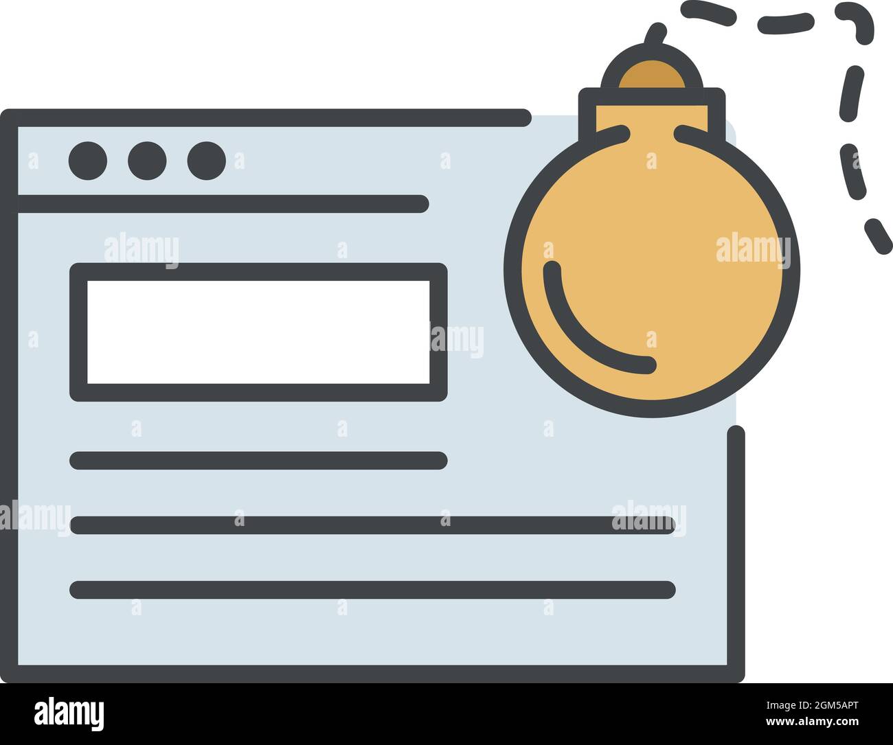 Computer virus bomb icon. Outline computer virus bomb vector icon color ...