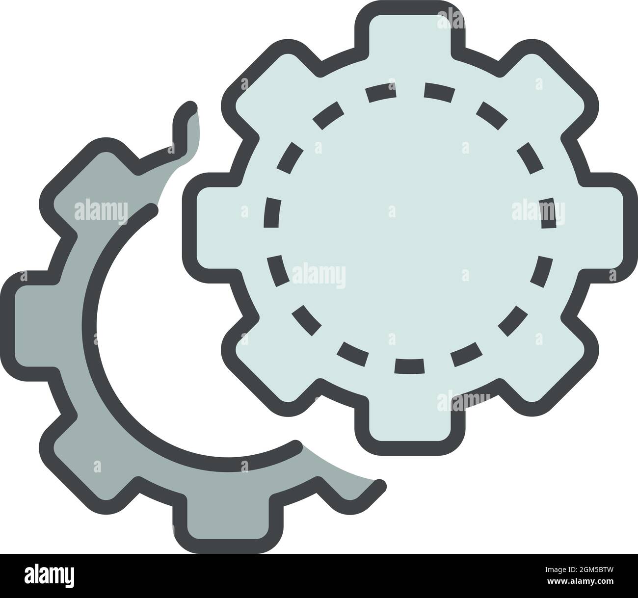 Cog wheel icon. Outline cog wheel vector icon color flat isolated on ...