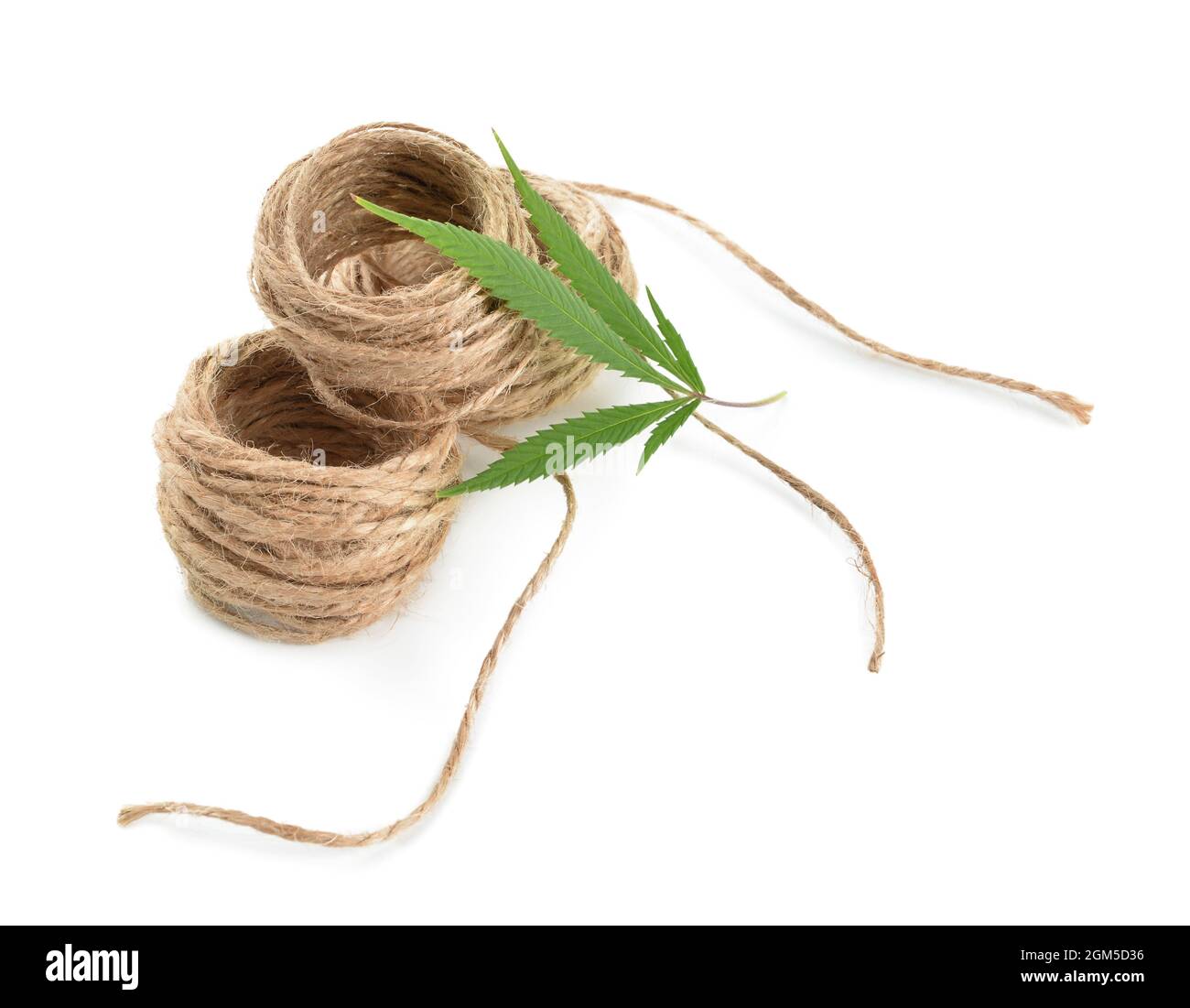 Hemp threads on white background Stock Photo - Alamy