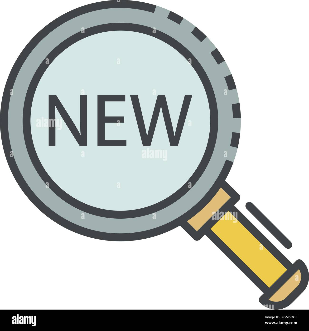 Magnify glass new find icon. Outline magnify glass new find vector icon ...