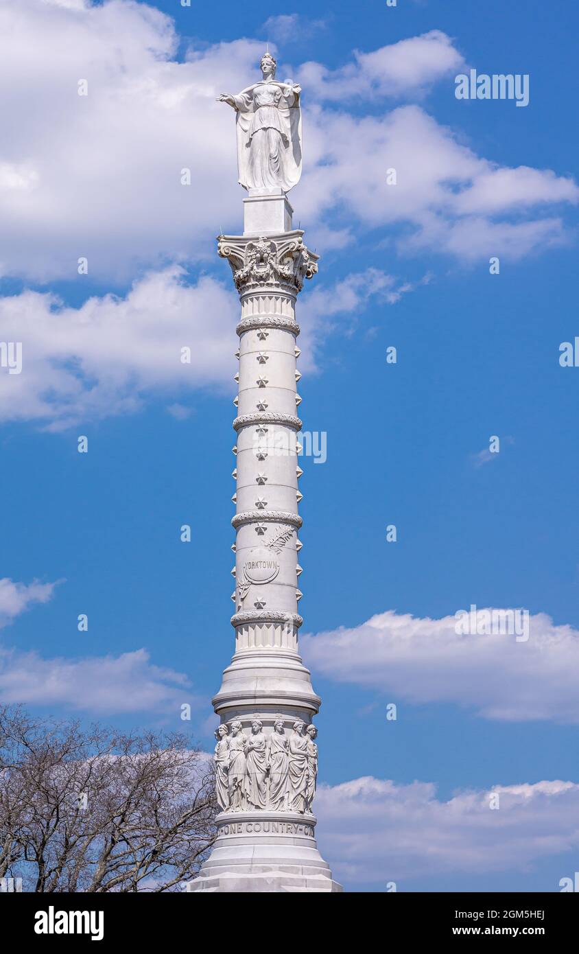 USA, Virginia, Yorktown - March 30, 2013: Above pedestal base, Yorktown ...
