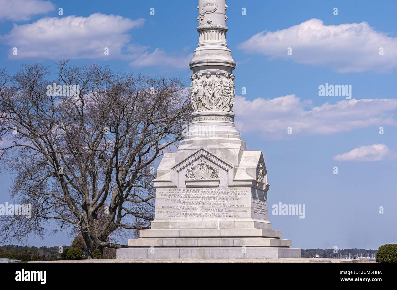 USA, Virginia, Yorktown - March 30, 2013: Pedestal base and podium ...