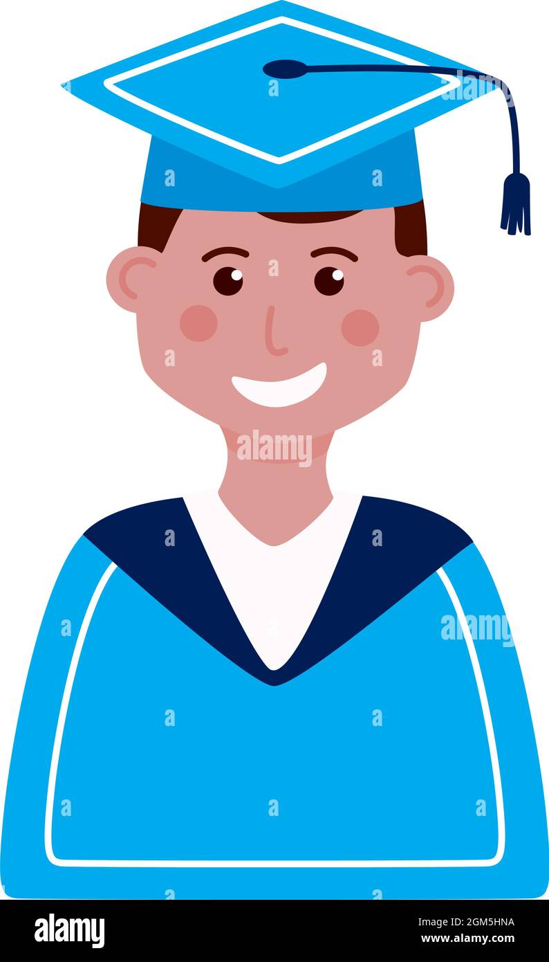 graduated boy with uniform on white background Stock Vector Image & Art ...