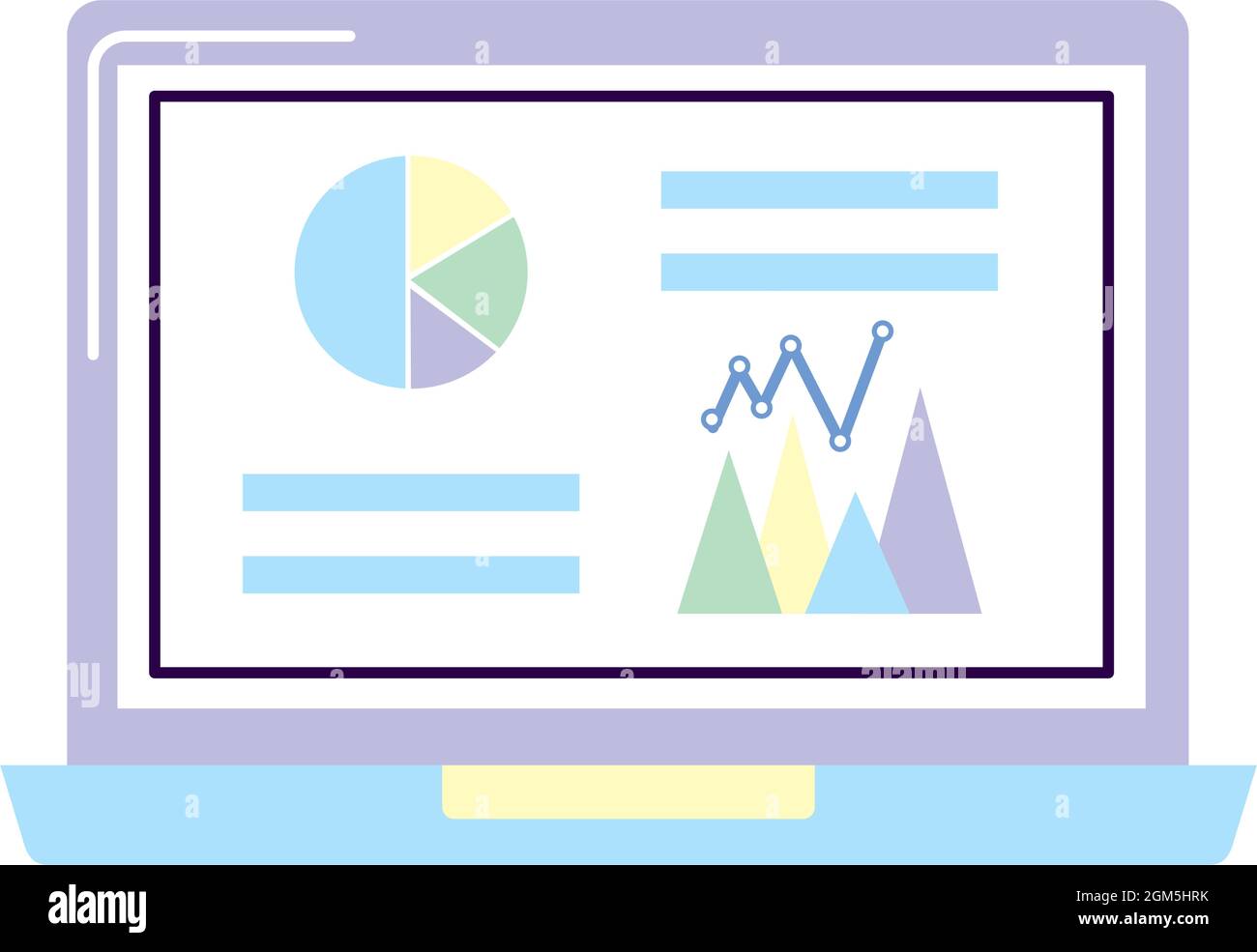 pie chart with data in laptop icon Stock Vector Image & Art - Alamy
