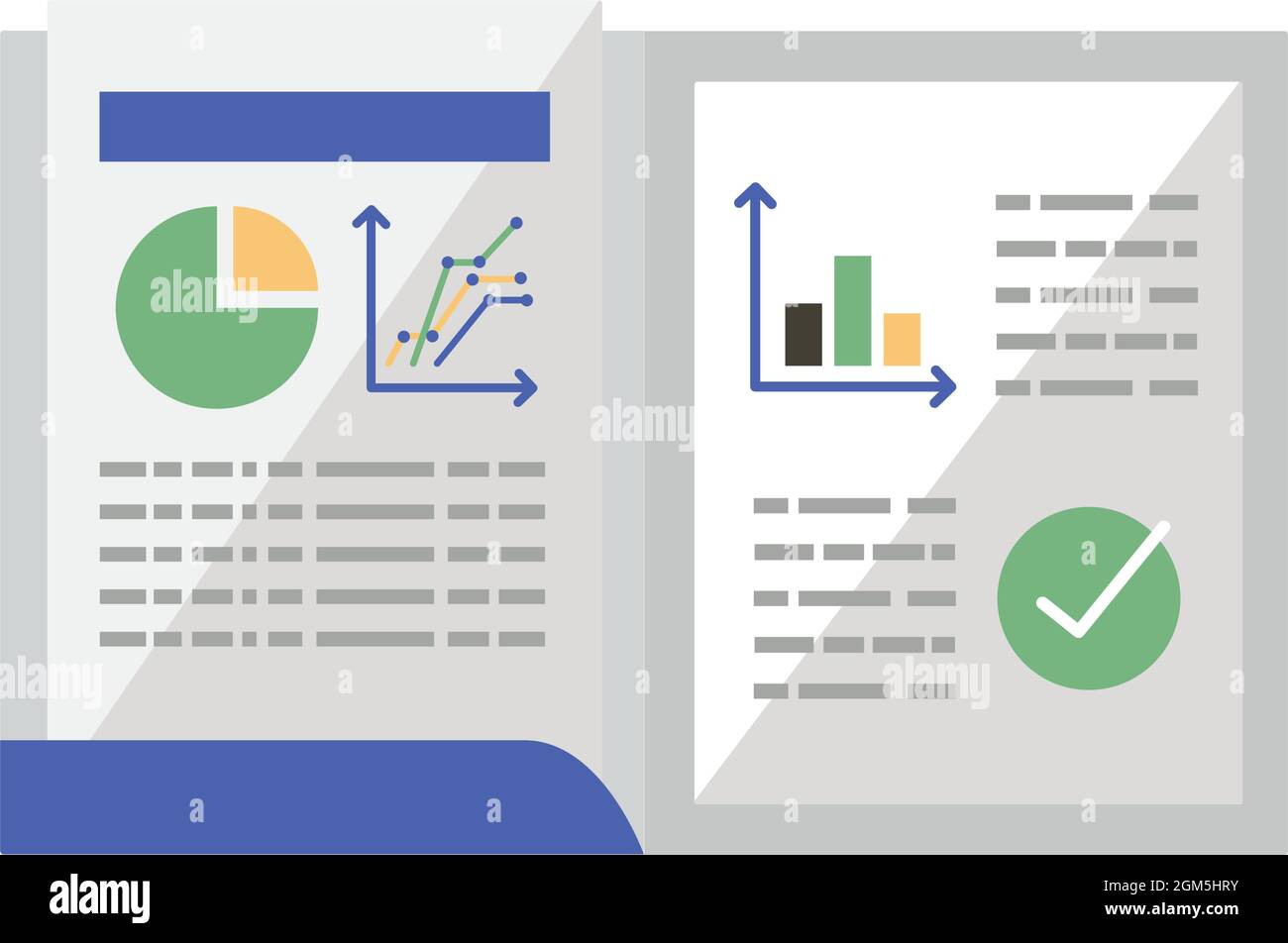 charts in document file on white background Stock Vector Image & Art ...
