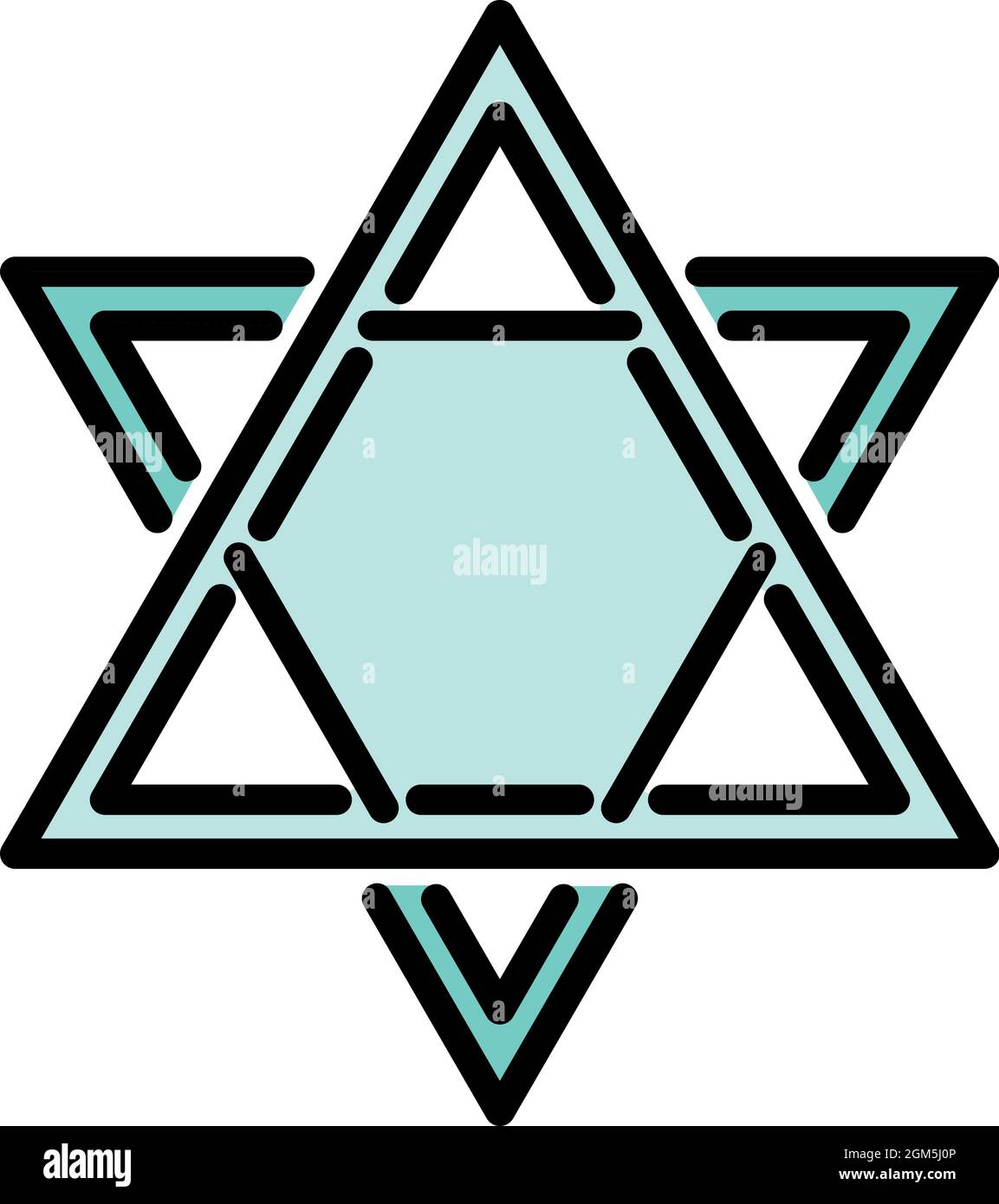 David star icon. Outline david star vector icon color flat isolated on ...