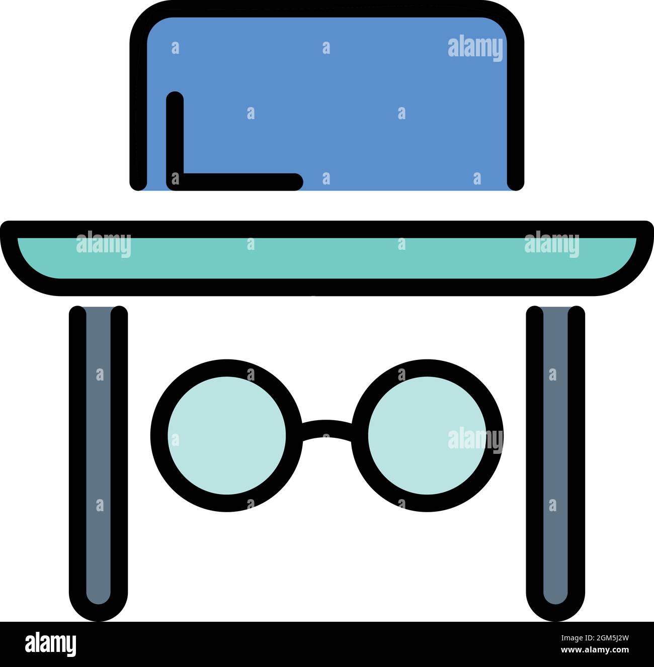 Jewish man face icon. Outline jewish man face vector icon color flat ...