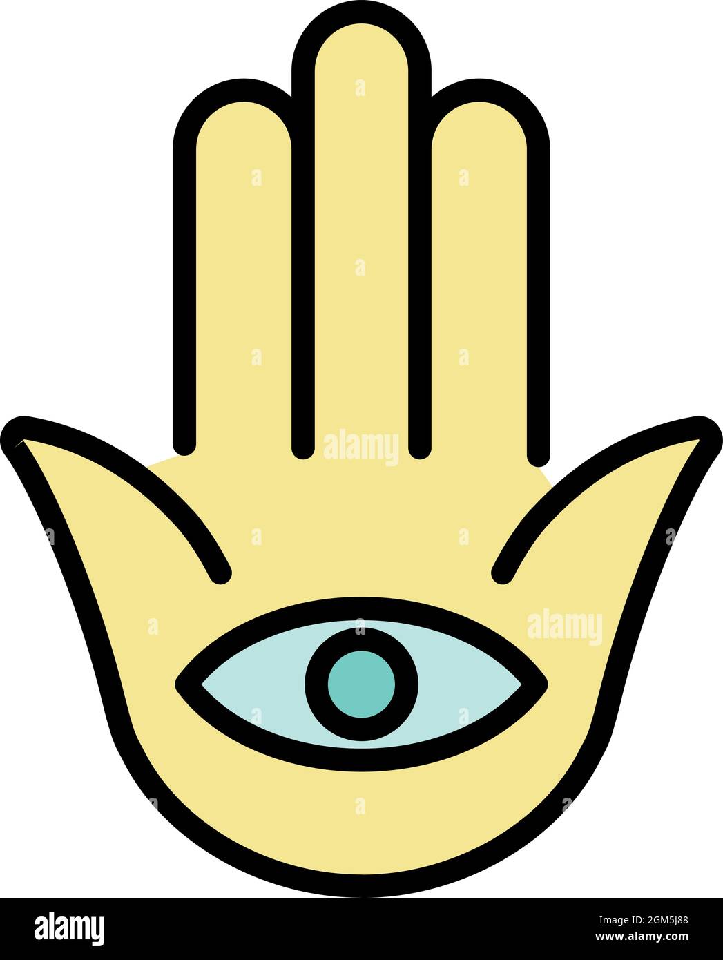 Jewish eye palm icon. Outline jewish eye palm vector icon color flat ...