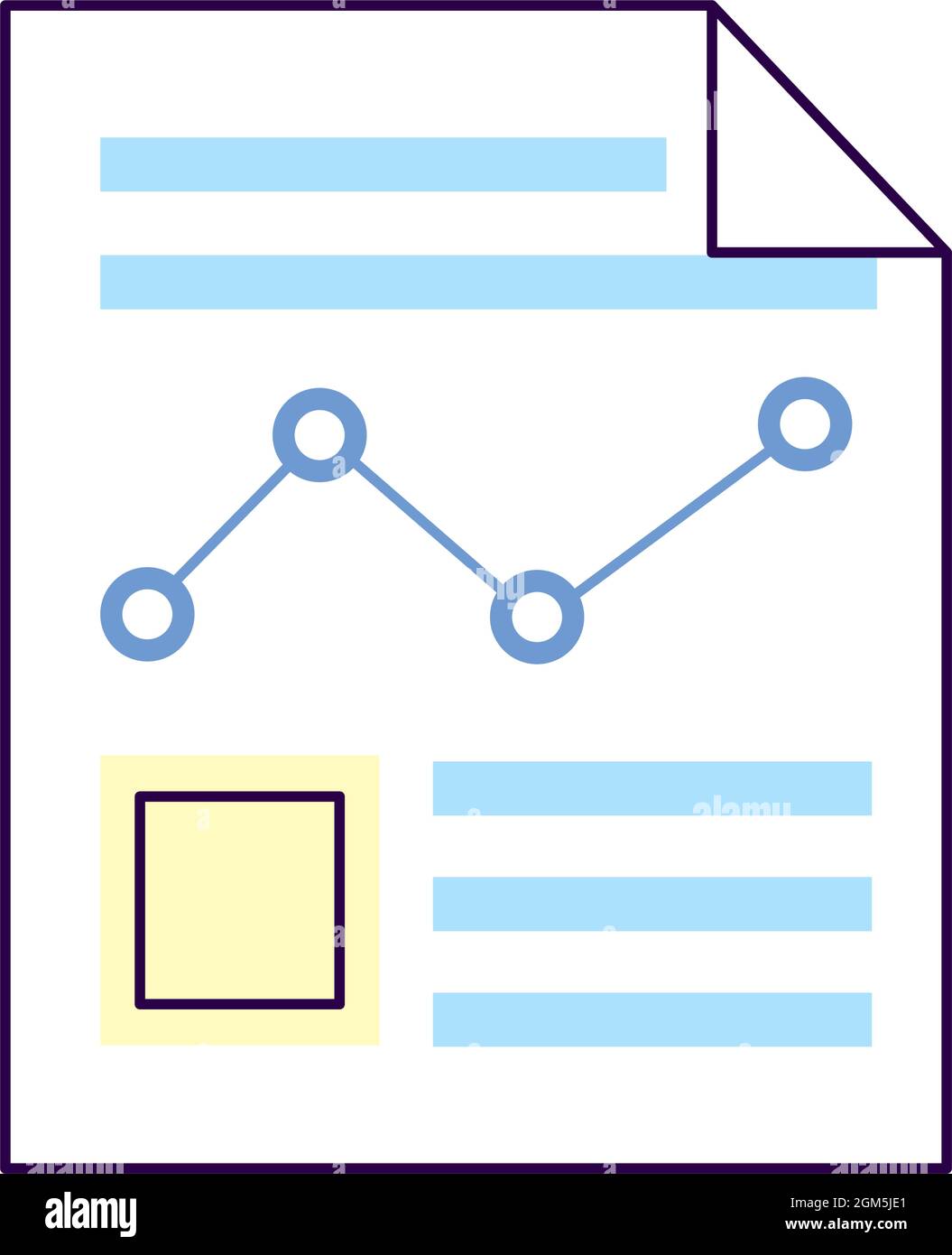 line chart on document paper on white background Stock Vector Image ...