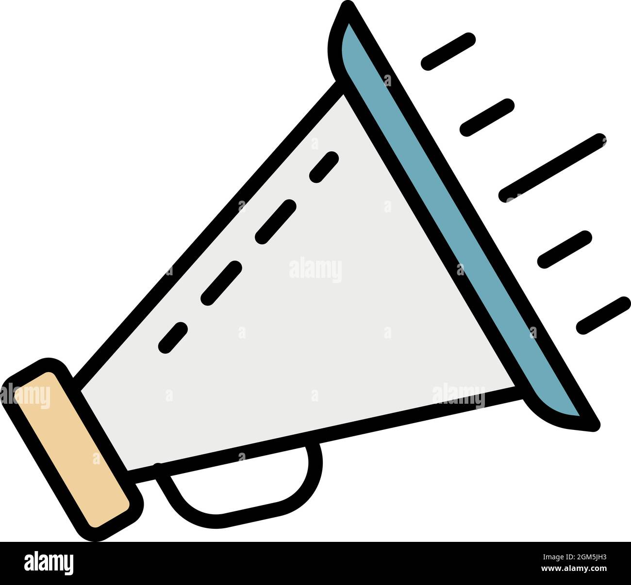 Bullhorn icon. Outline bullhorn vector icon color flat isolated on ...