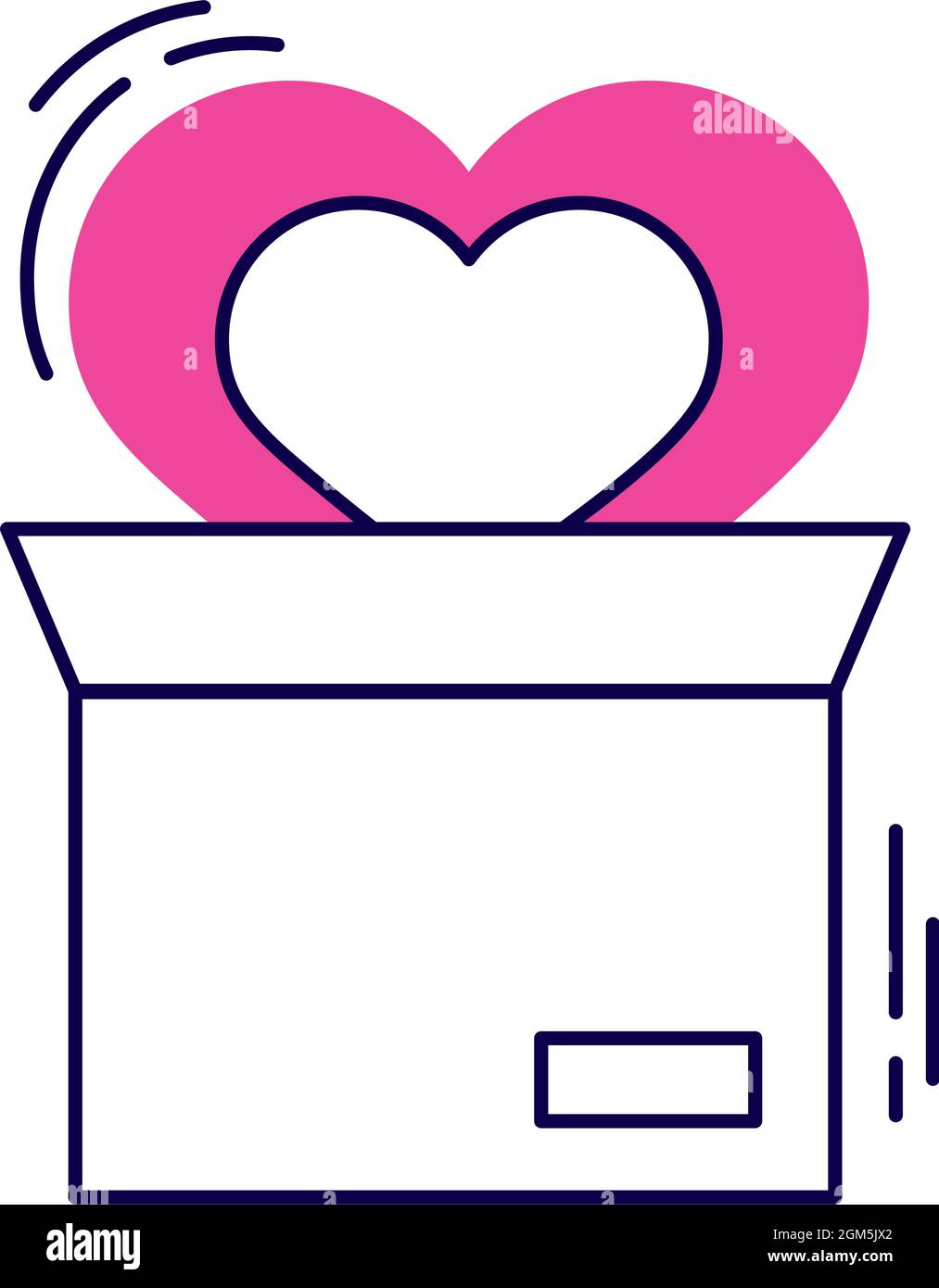 heart inside box on white background Stock Vector Image & Art - Alamy