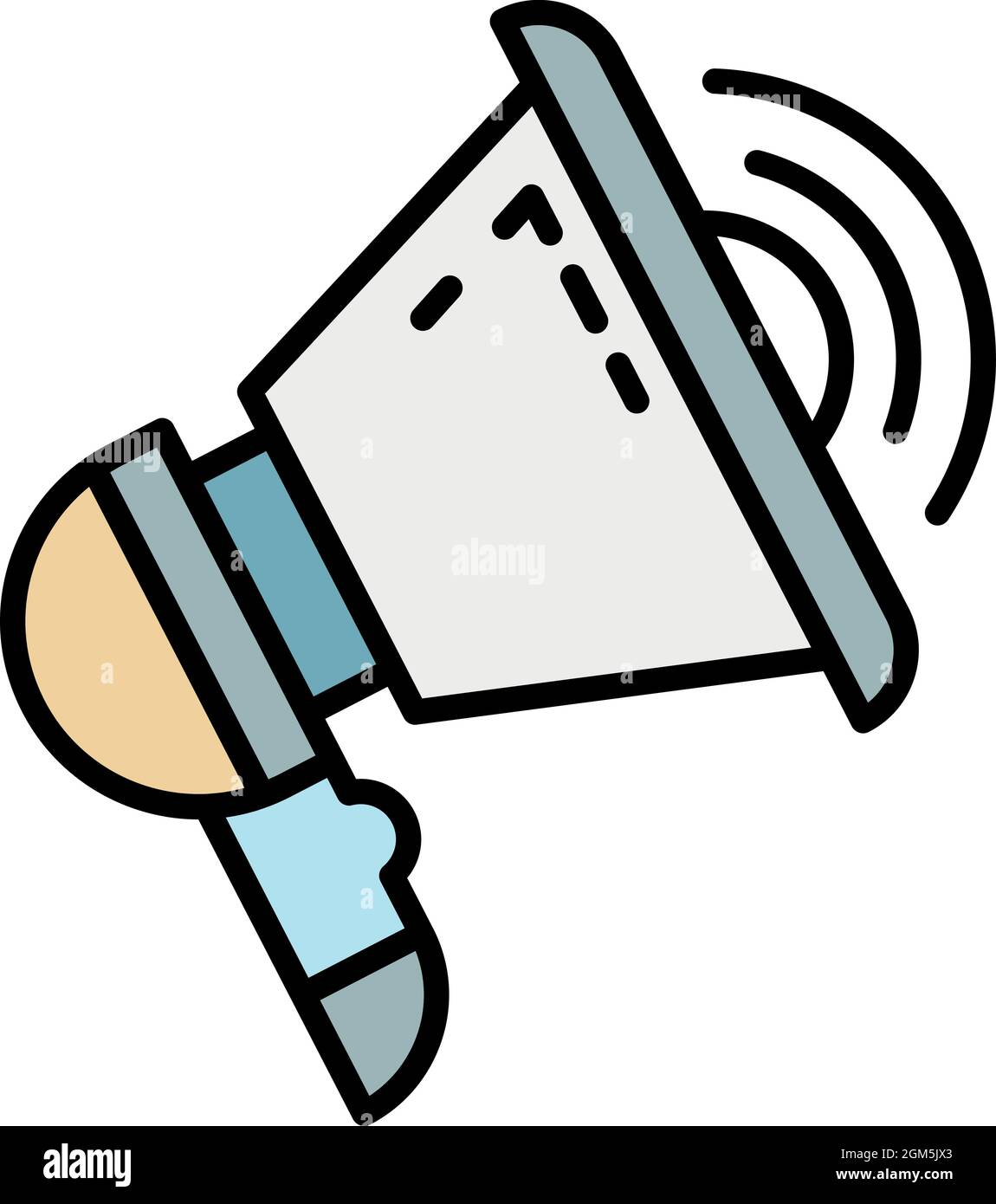 Modern bullhorn icon. Outline modern bullhorn vector icon color flat ...