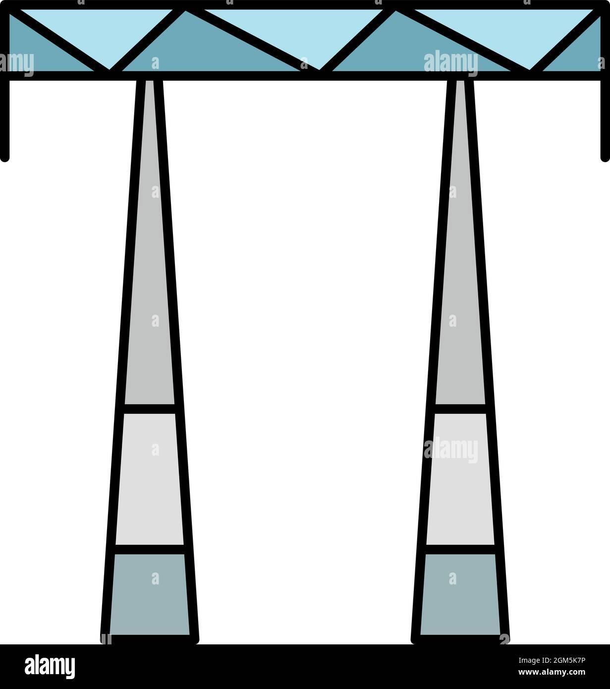 Ac electric tower icon. Outline ac electric tower vector icon color ...