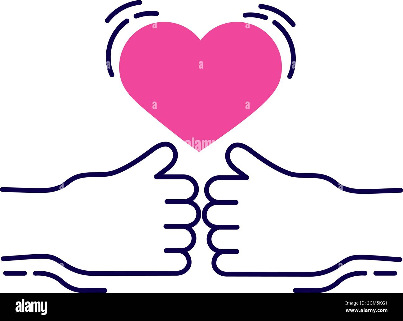 heart over hands on white background Stock Vector Image & Art - Alamy