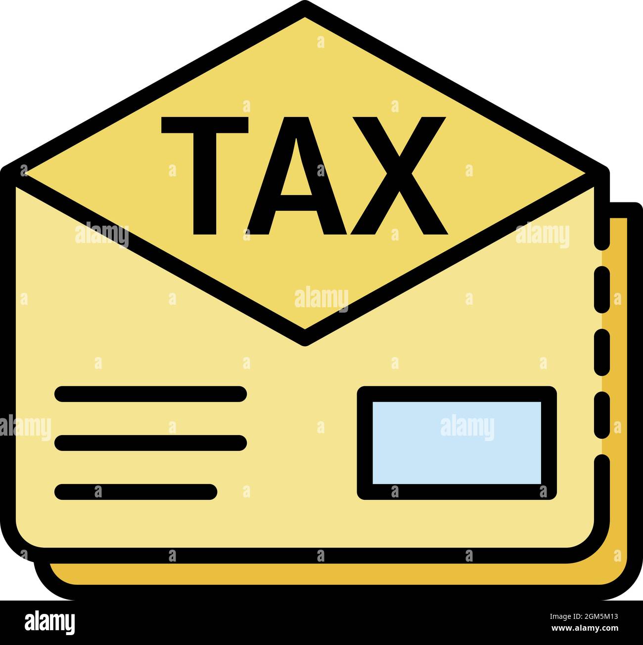 Tax letter envelope icon. Outline tax letter envelope vector icon color ...