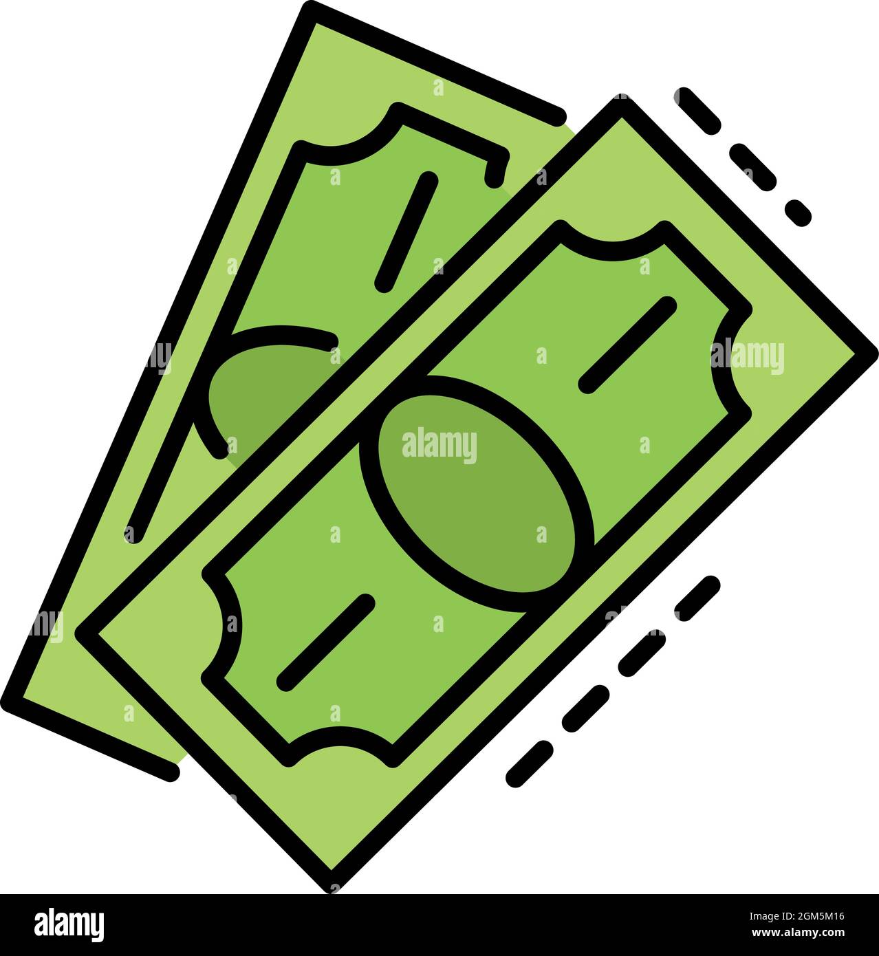 Dollar bill paper icon. Outline dollar bill paper vector icon color ...
