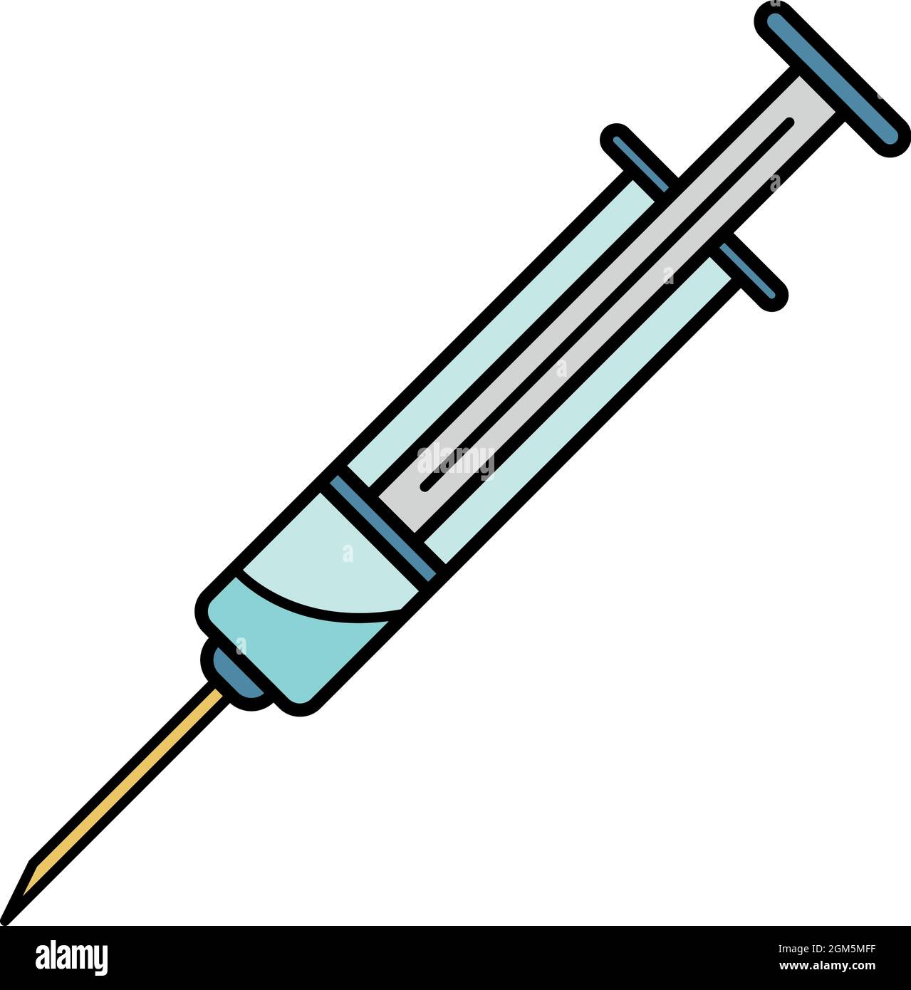 Laboratory syringe icon. Outline laboratory syringe vector icon color ...