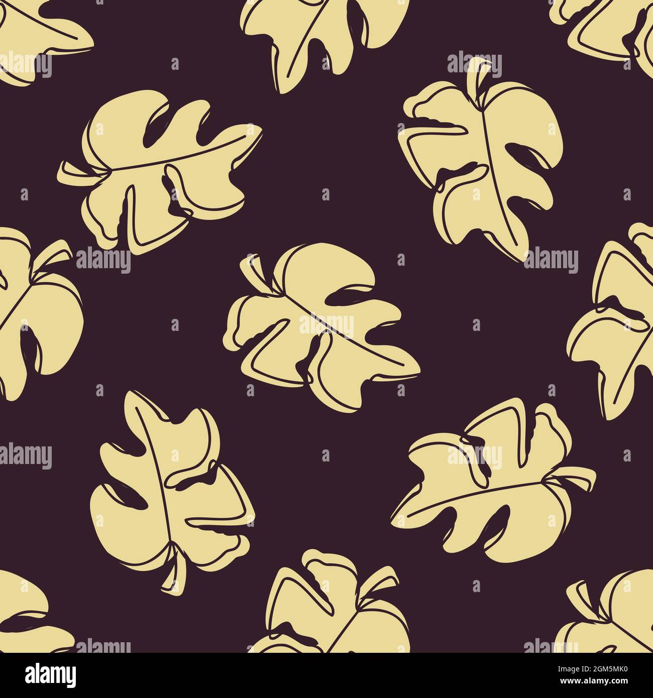 Exotic tropical leaf digital art pattern. Vector decorative foliage ...