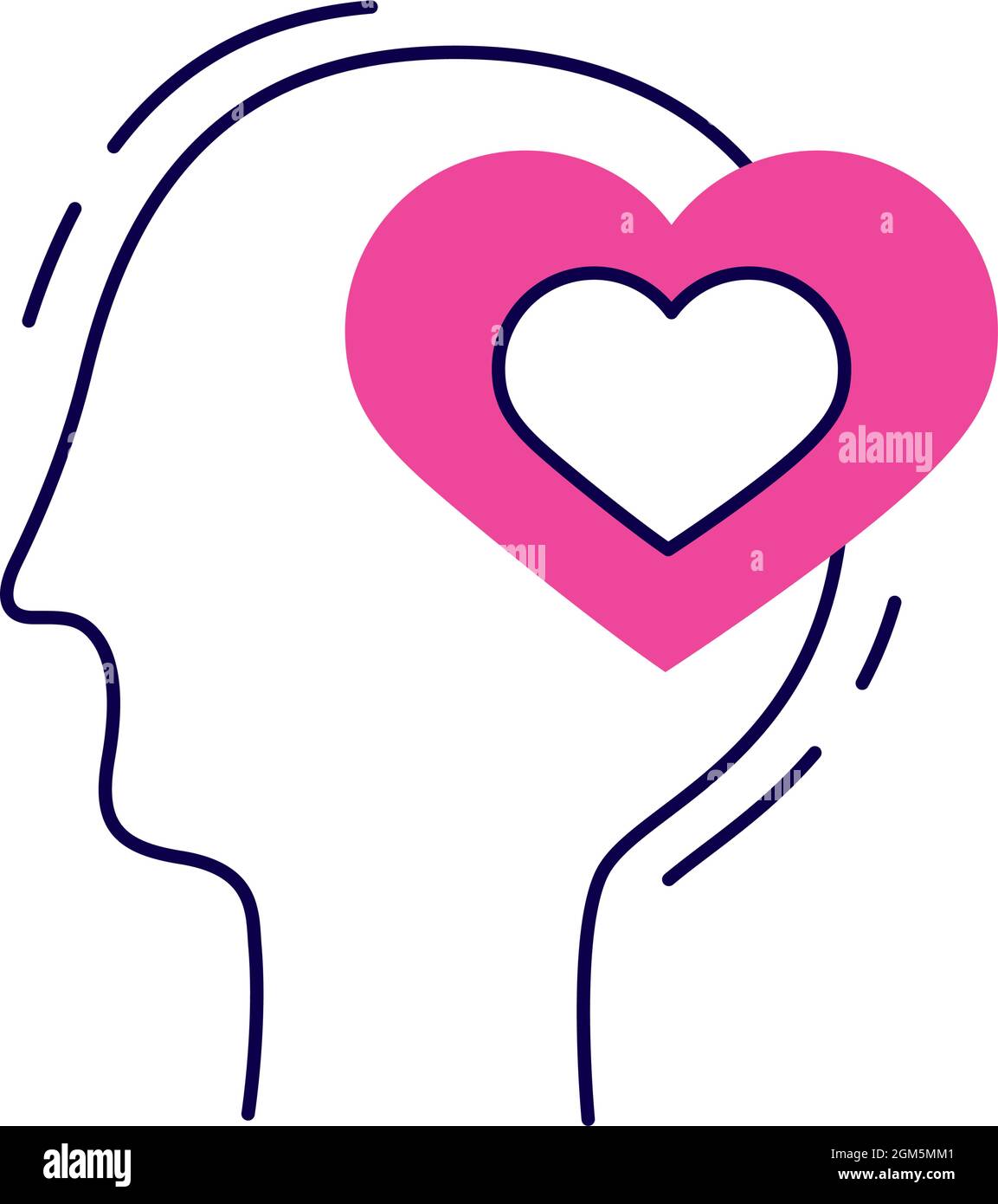 heart in front of head on white background Stock Vector Image & Art - Alamy