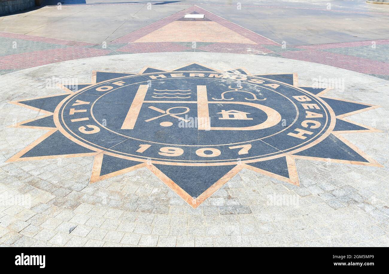 HERMOSA BEACH , CALIFORNIA - 15 SEPT 2021: City 1907 Emblem in ...