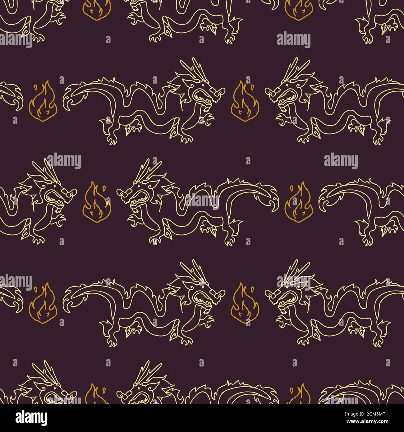 Oriental Chinese dragon digital art pattern. Vector traditional ...