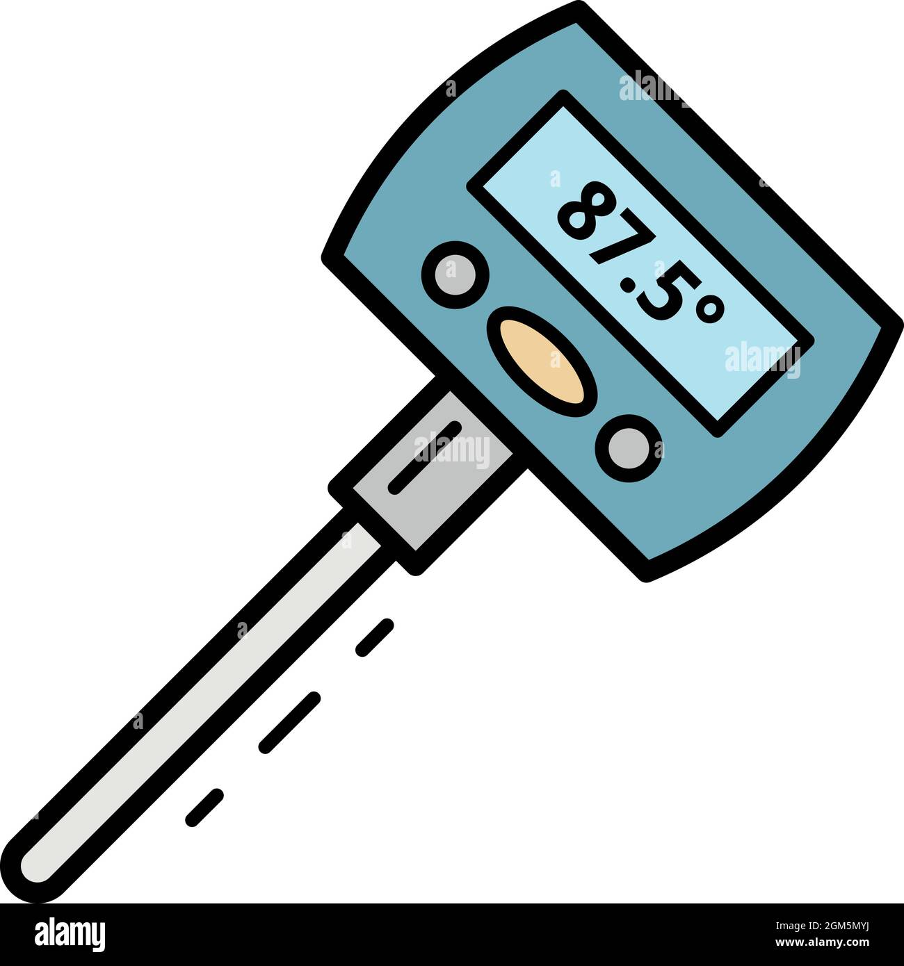 One bar thermometer icon. Outline one bar thermometer vector icon color ...