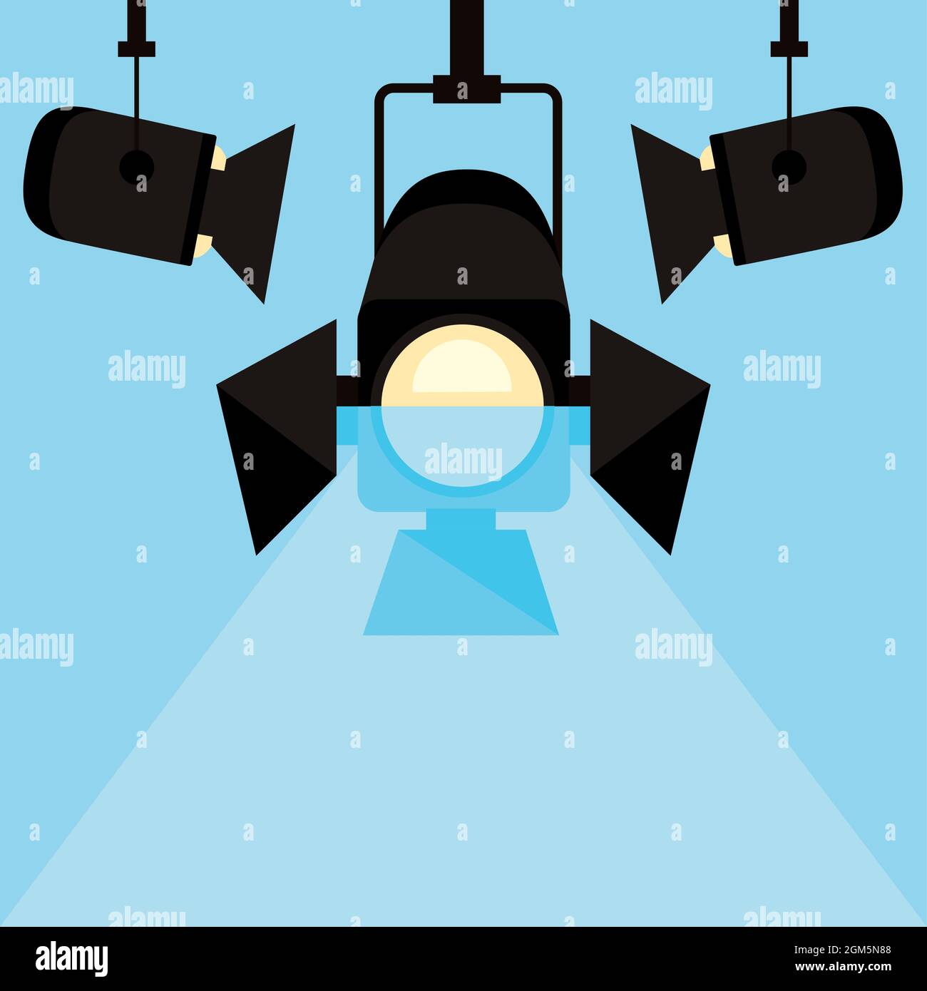 three spotlight devices on blue background Stock Vector Image & Art - Alamy